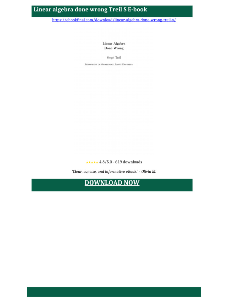 Linear Algebra Done Wrong Treil S Ebook All Chapter Text Included | PDF ...