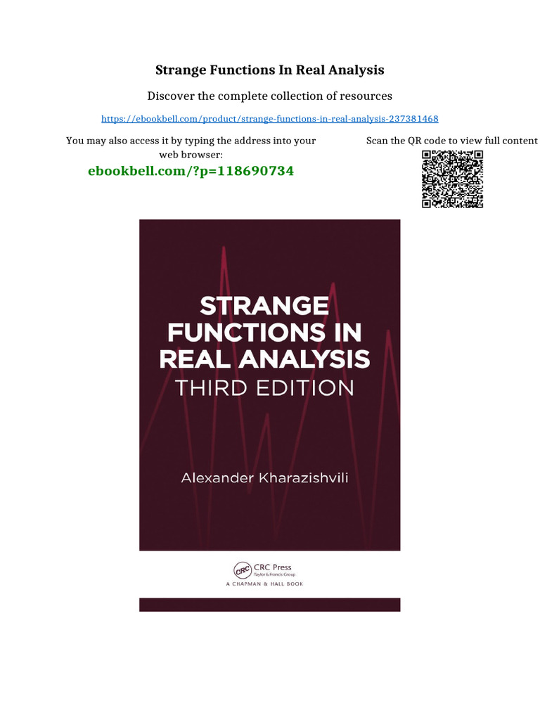 Strange Functions in Real Analysis Full Digital Chapters | PDF ...