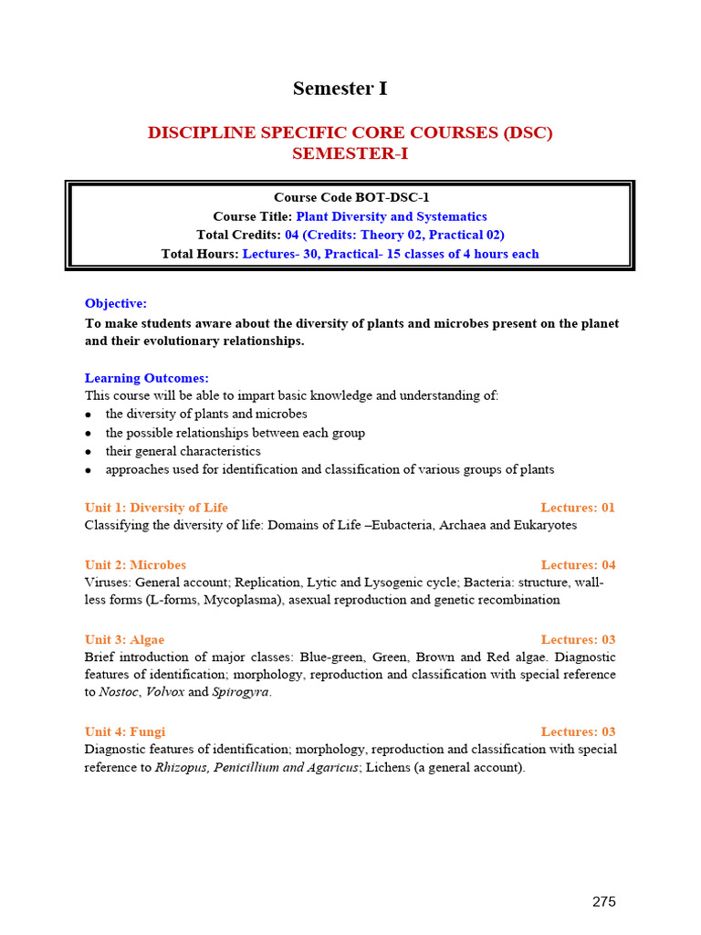B.SC Life Science (Botany) | PDF | Cell (Biology) | Dominance (Genetics)