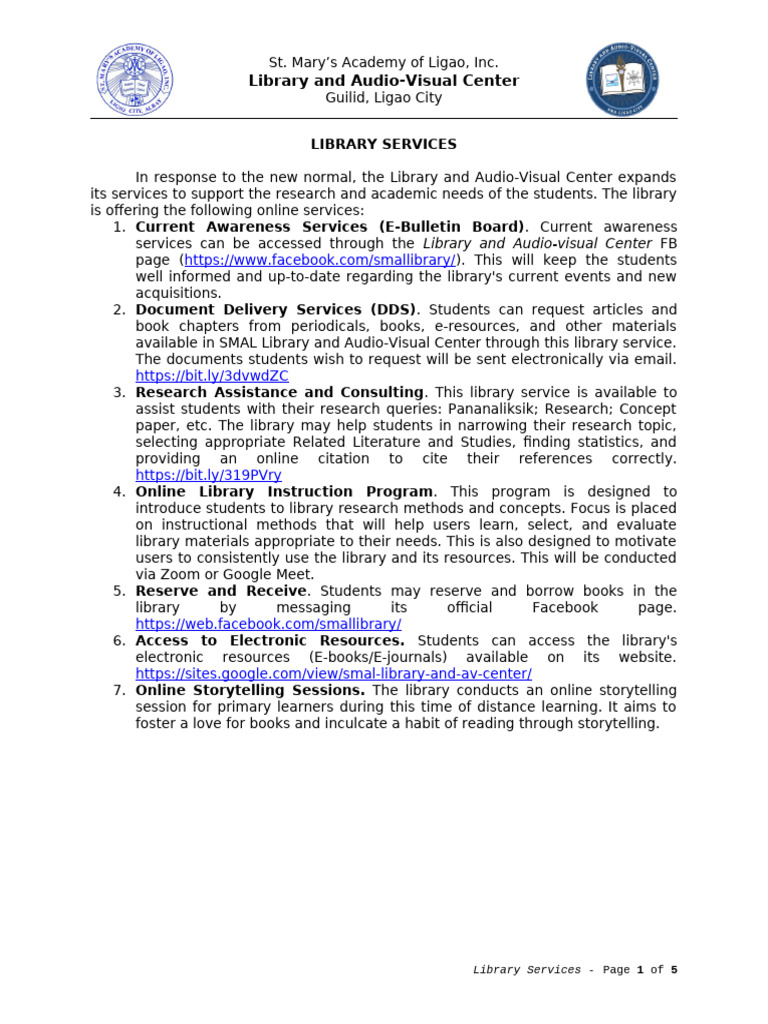 Additional-Library Services | PDF