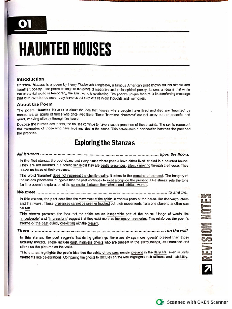 Haunted Houses Complete Notes With MCQs | PDF
