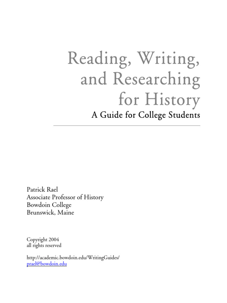 Rael_Reading, Writing, Researching History | PDF | Citation | Argument
