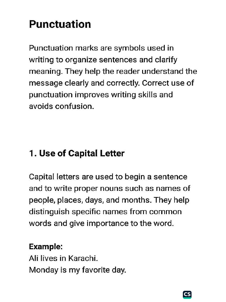 Chapter # 7 (Punctuation) | PDF