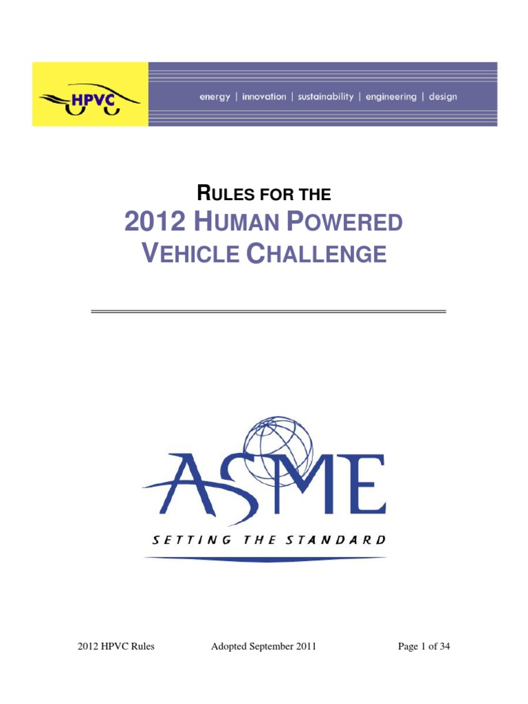 Rulebook Asme HPVC PDF | PDF | Design | Safety