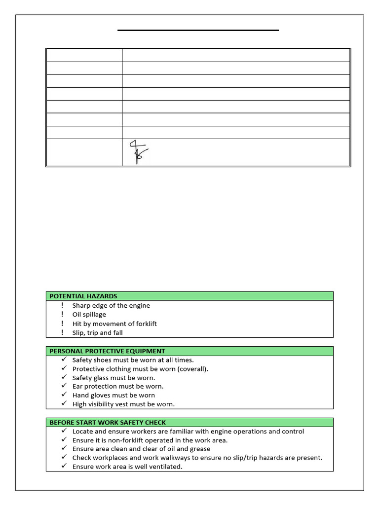 Safe Work Procedure - VC 10022025 to Word | PDF