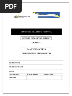 KZN Maths Grade 12 Scope 2025 | PDF
