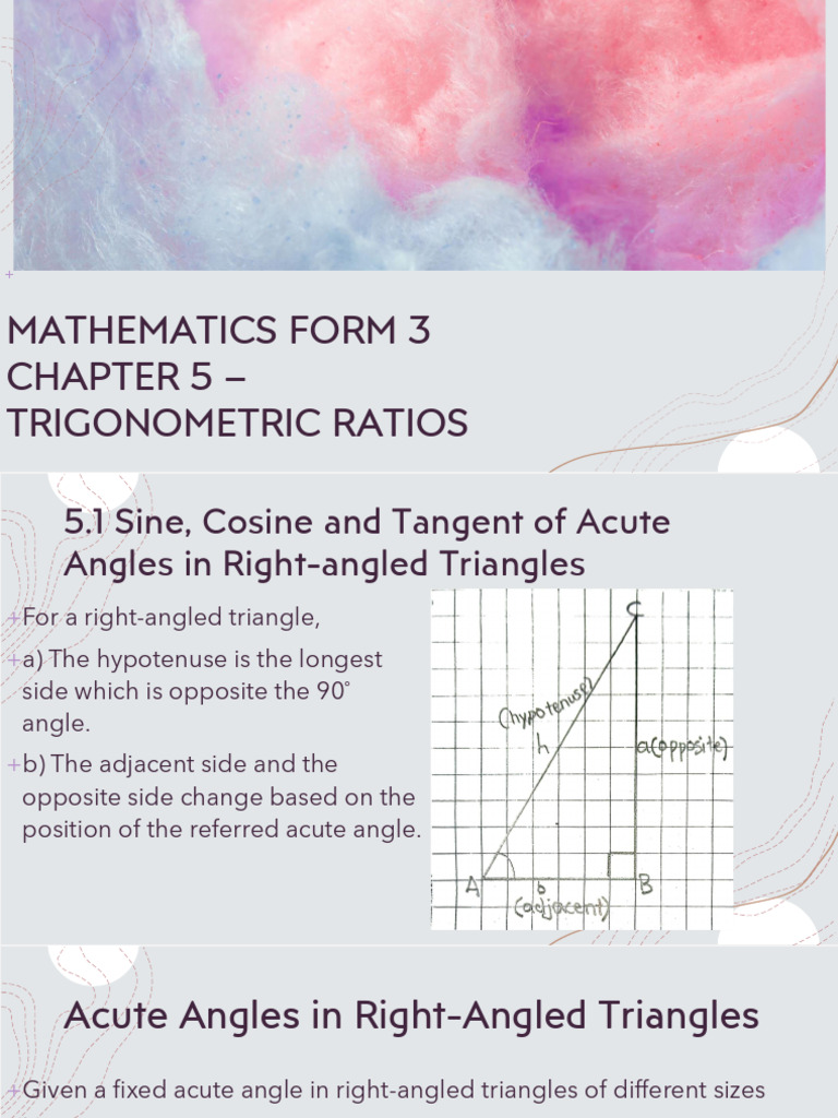 Mathematics Form 3 - Chapter 5 Trigonometric Ratios | PDF