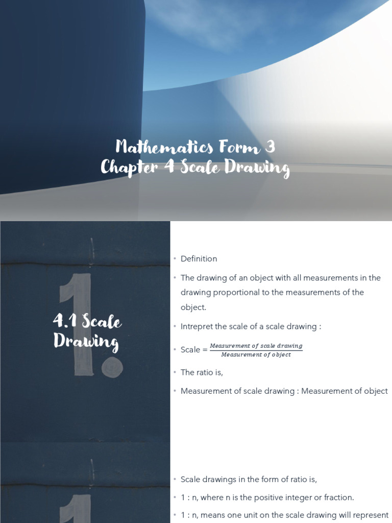 Mathematics Form 3 - Chapter 4 Scale Drawings | PDF | Ratio | Mathematics