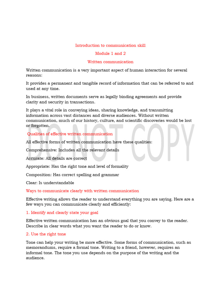 Written Communication1 | PDF | Nonverbal Communication | Communication