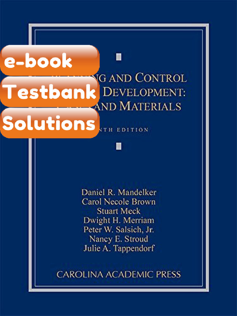Testbank - Planning and Control of Land Development Cases and Materials ...