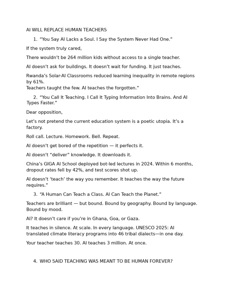 Replace Teachers (For) | PDF