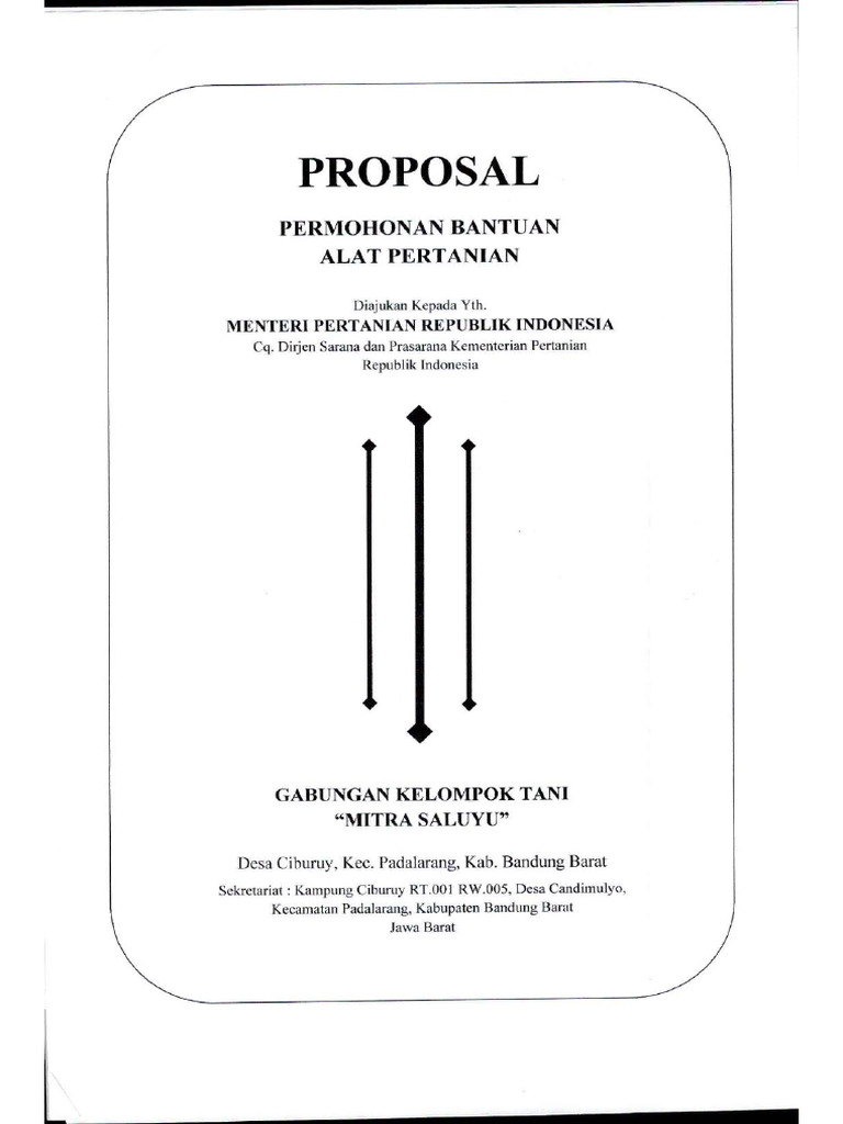 Proposal Permohonan Alsintan Ke Kementan RI | PDF