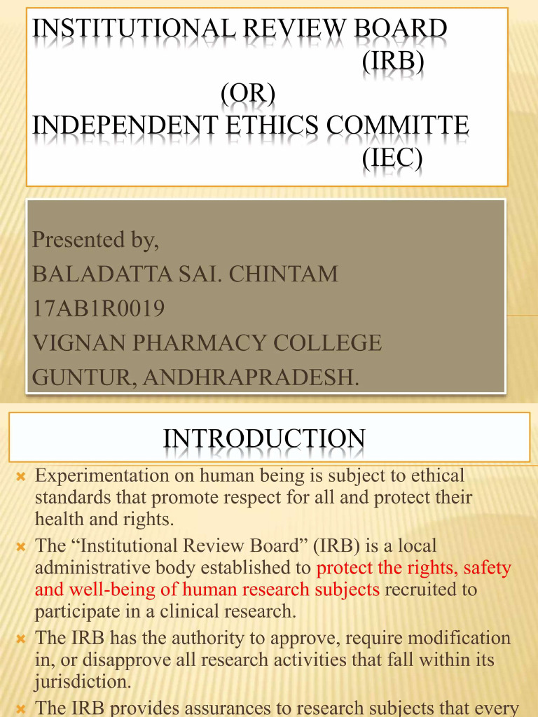 IRB & Informed Consent Form 1 | PDF