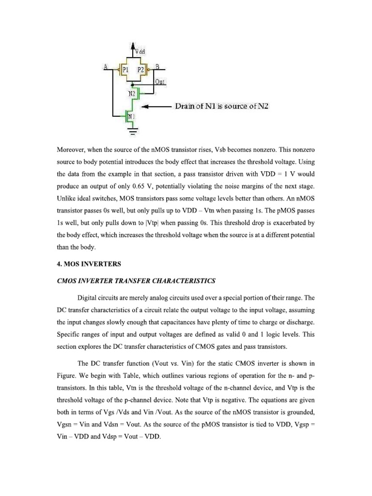 Cmos Inverter VTC Characteristics | PDF