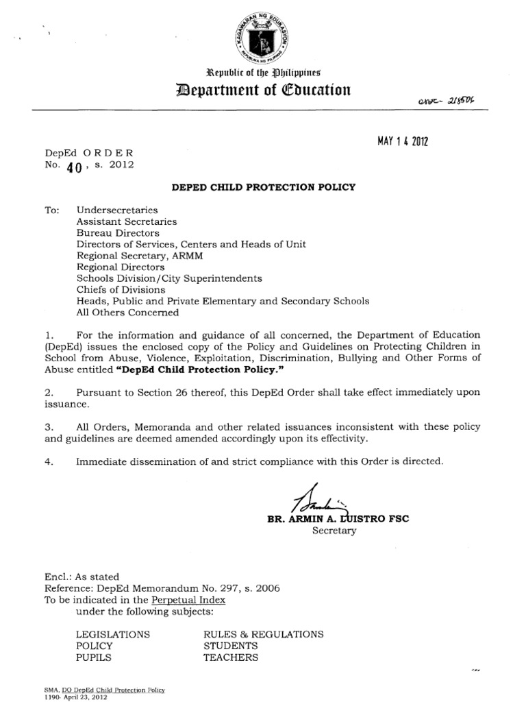 DO No. 40, S. 2012 | PDF