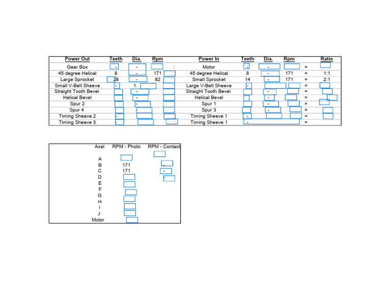 Gear Ratio Worksheet Example DONE | PDF | Gear | Kinematics