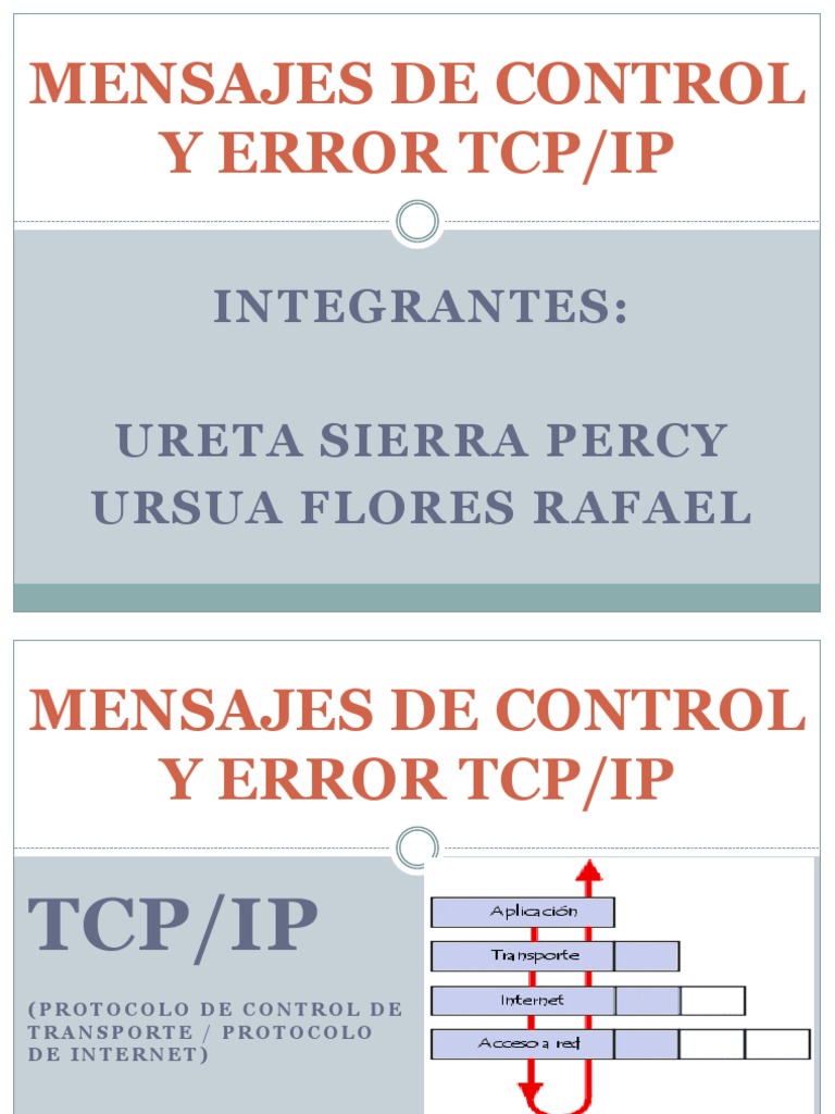 Mensajes de Control y Error TCP/IP | PDF | Protocolos de internet ...