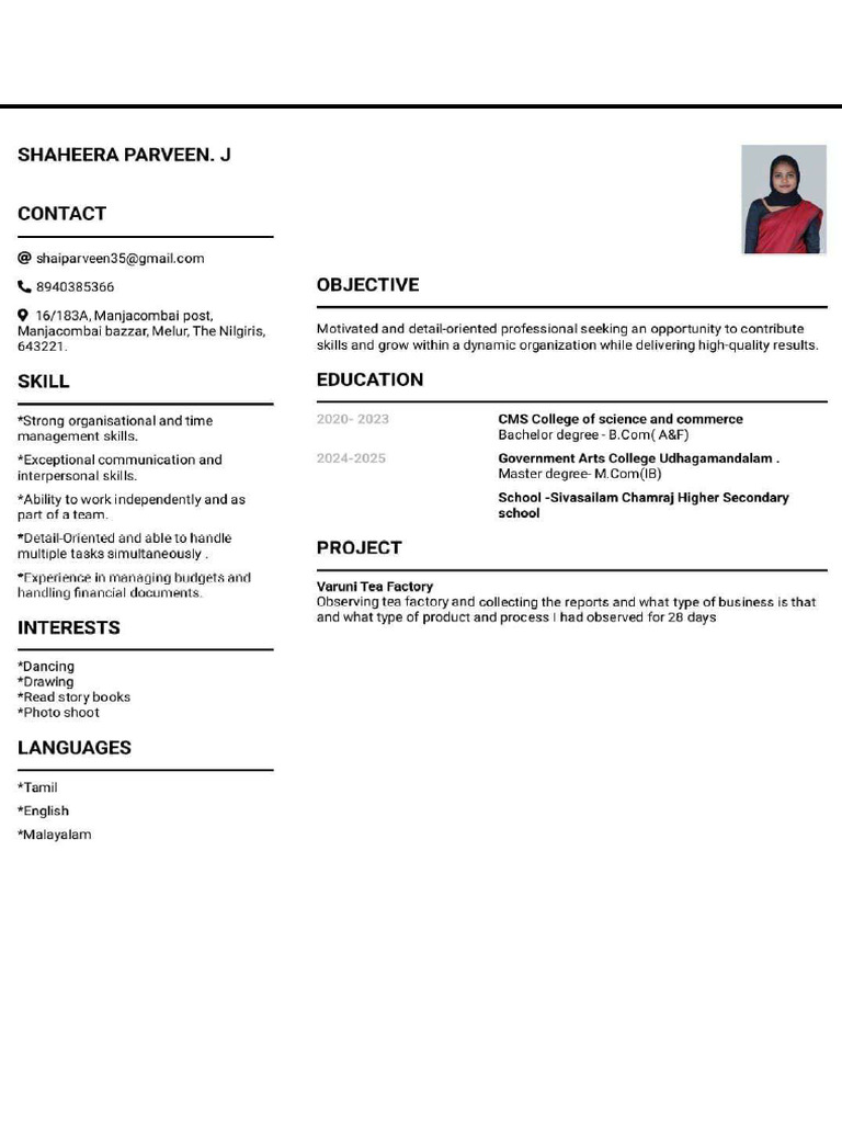 Shaheera Resume. | PDF