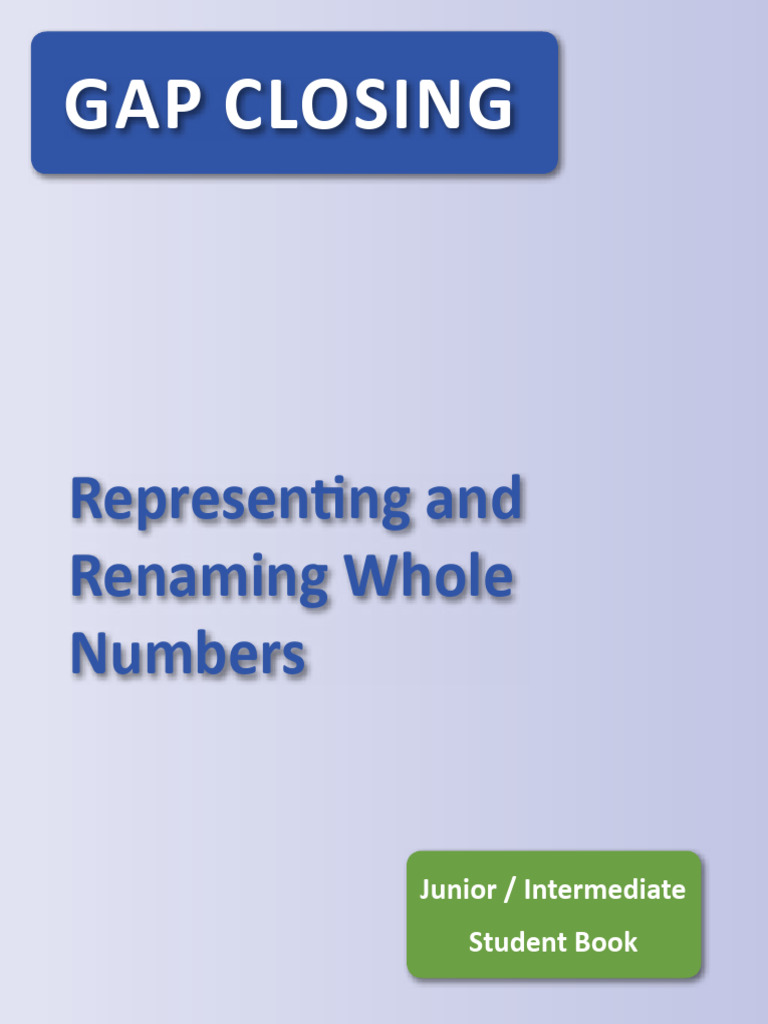 3 - Student Book - Representing and Renaming Whole Numbers - JI | PDF ...