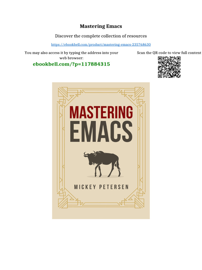 Mastering Emacs Download Full Chapters | PDF | Value (Economics) | Prices