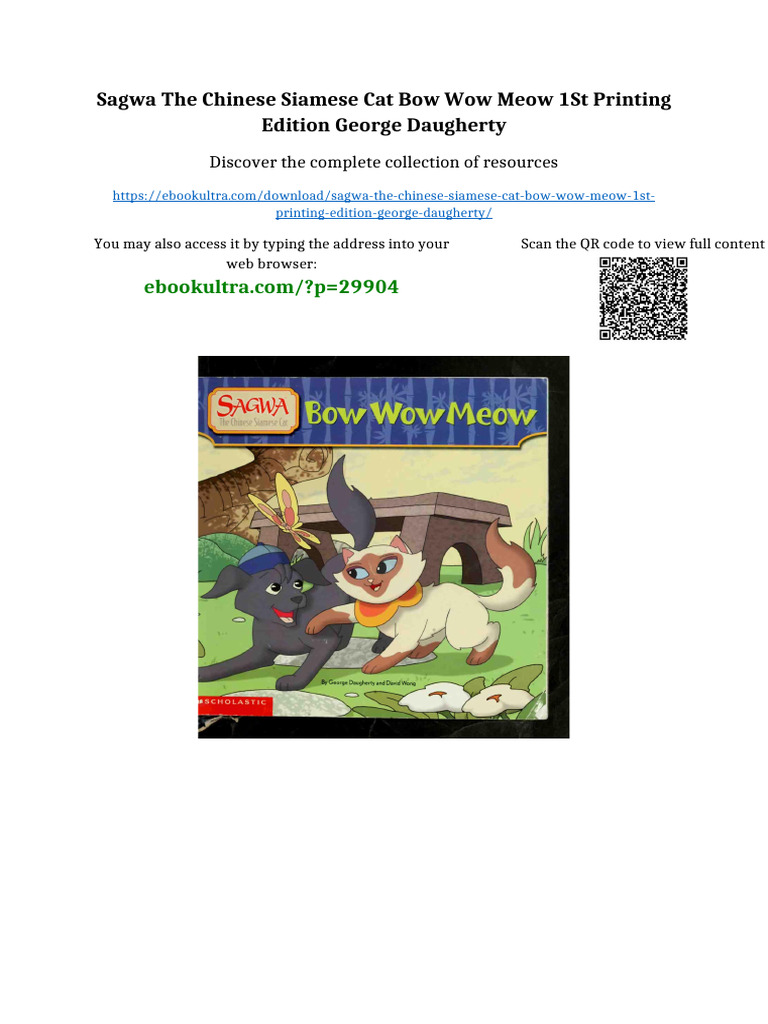 Sagwa The Chinese Siamese Cat Bow Wow Meow 1st Printing Edition George ...