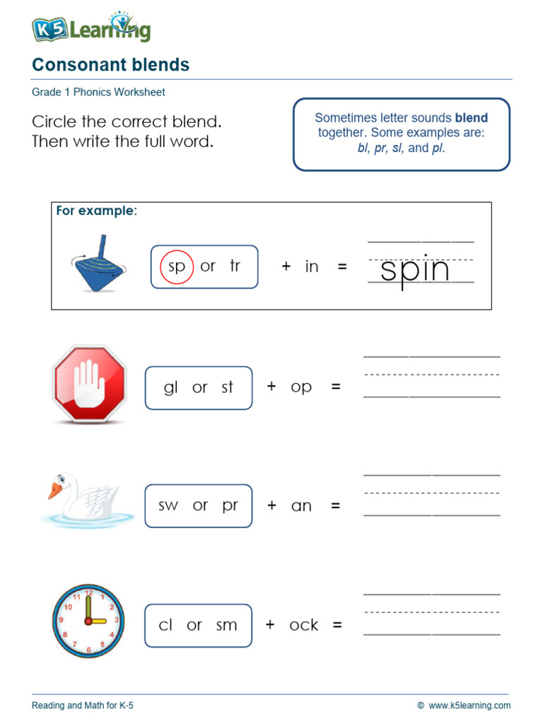Grade 1 Consonant Blends z39 | PDF