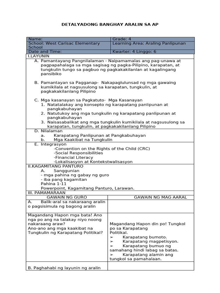 Sir Nillo Detailled Lesson Plan (1) | PDF