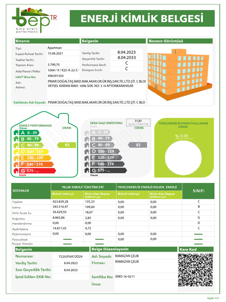 CSB Enerji Kimlik Belgesi Sorgulama | PDF