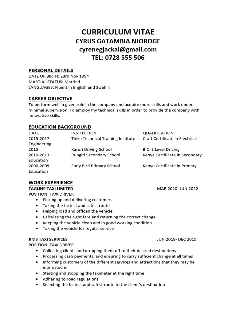 Curriculum Vitae Cyrus | PDF