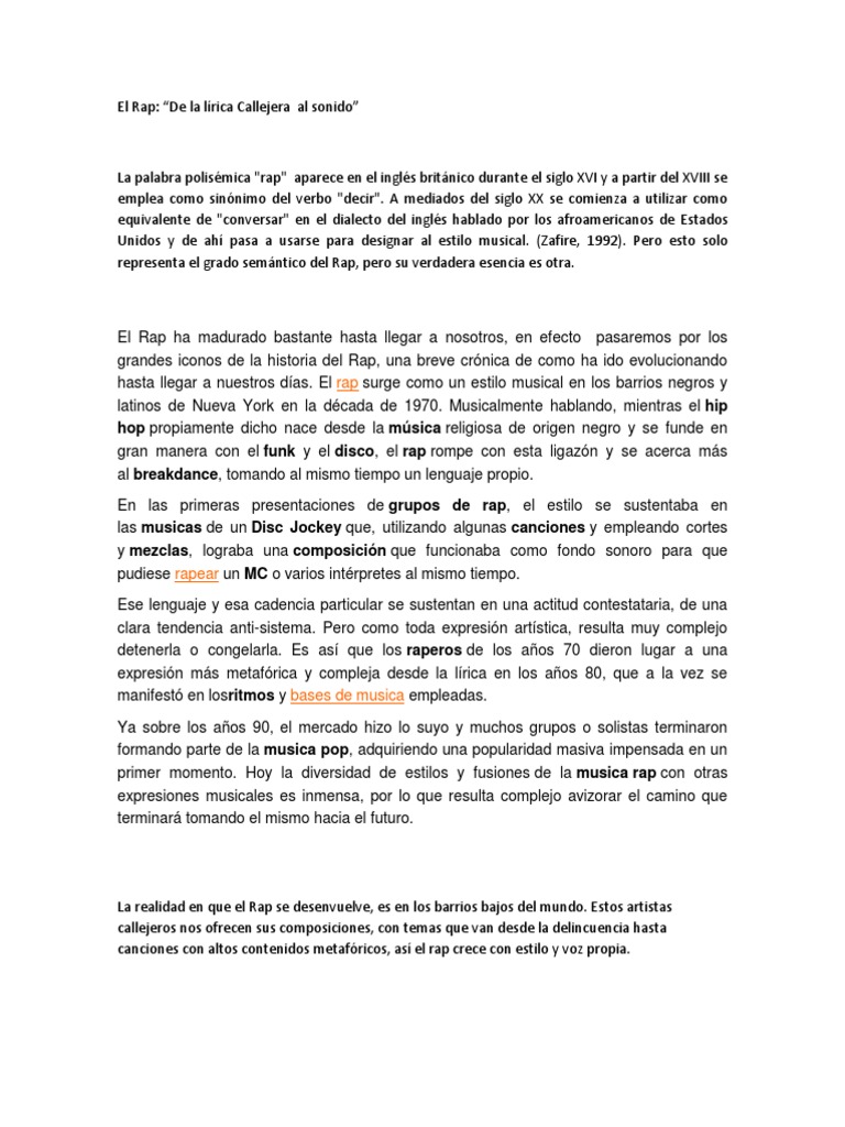 El Rap | PDF | Música hip-hop | Golpecitos
