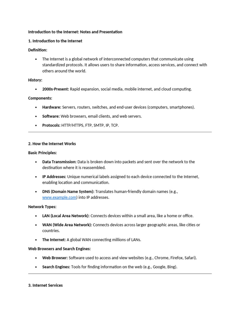 Introduction To The Internet | PDF