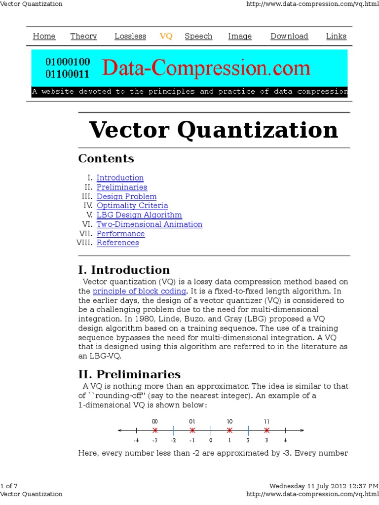 An In Depth Guide To Vector Quantization The Lbg Algorithm Optimality Criteria Performance