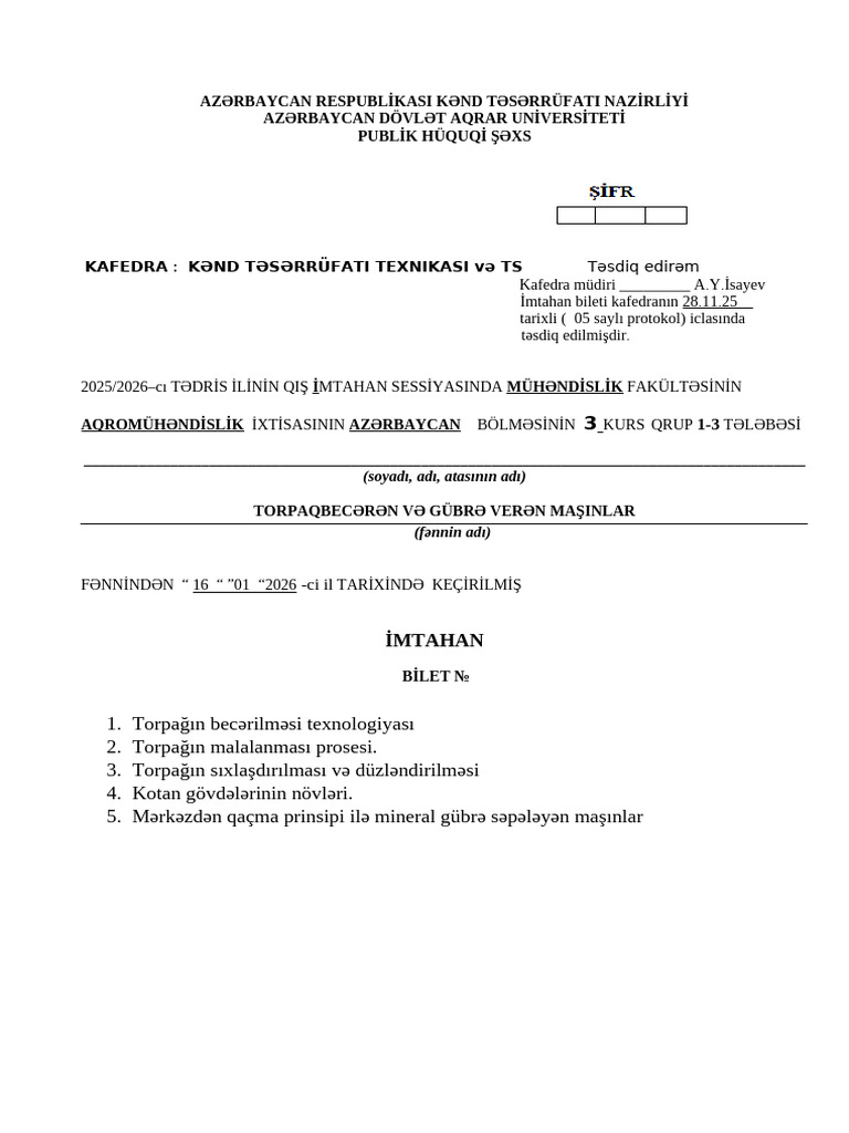 İmtahan Forma | PDF