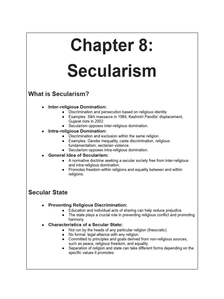 CH Secularism Ps Class11 | PDF | Secularism | Discrimination