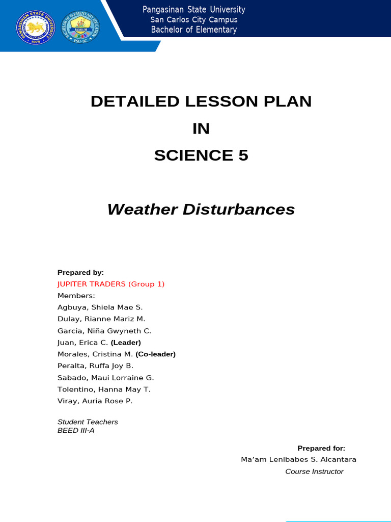 DETAILED LESSON PLAN IN SCIENCE 5 - Jupiter Traders | PDF | Tropical ...
