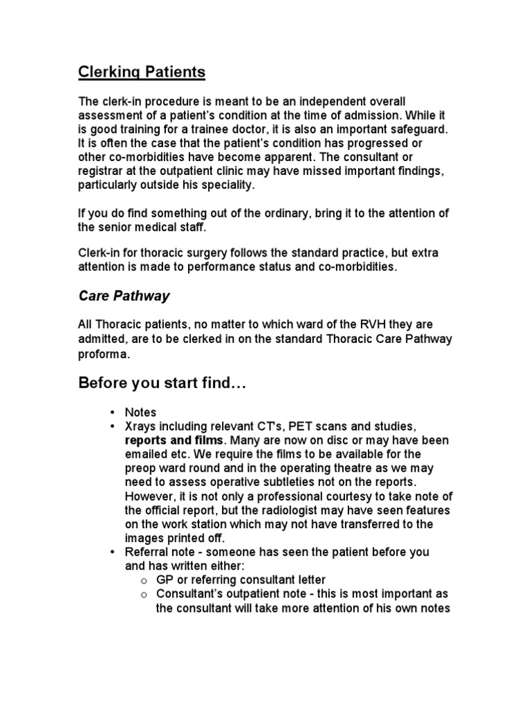 Clerking Patients | PDF | Hospital | Patient