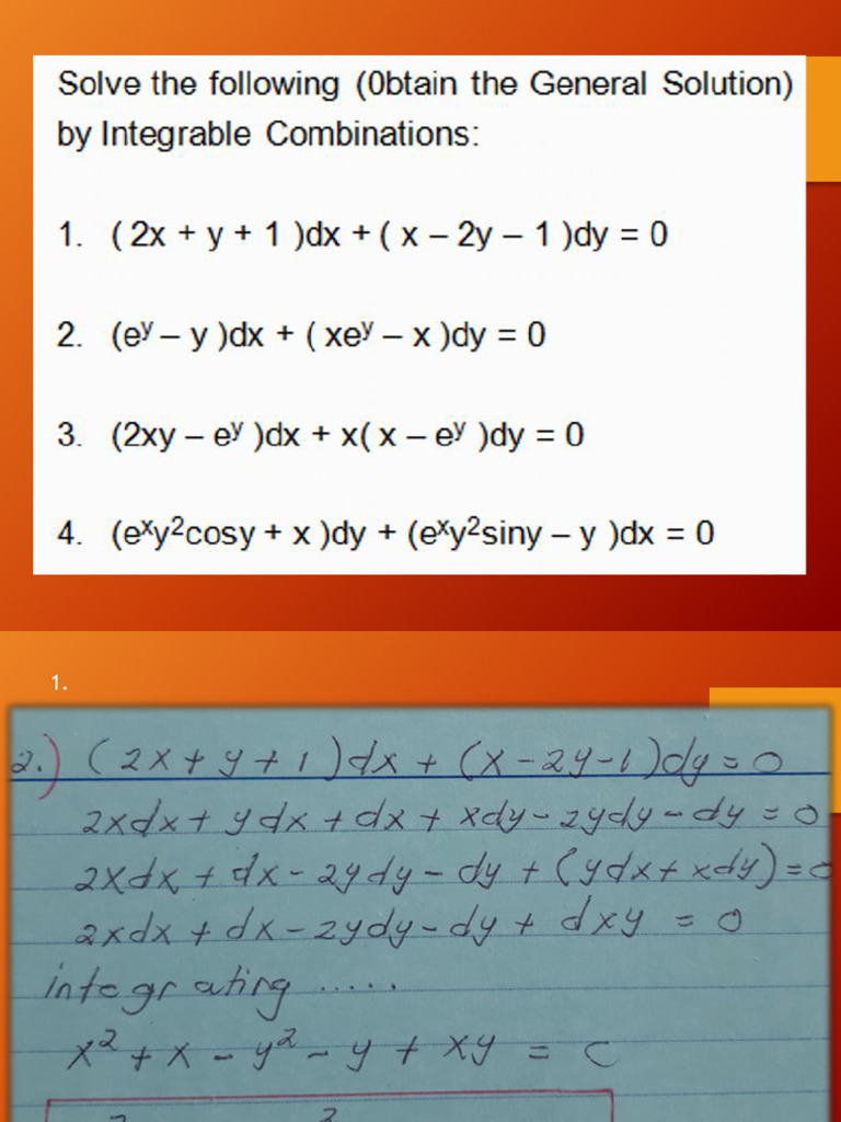 Integrable Combinations With Solutions | PDF