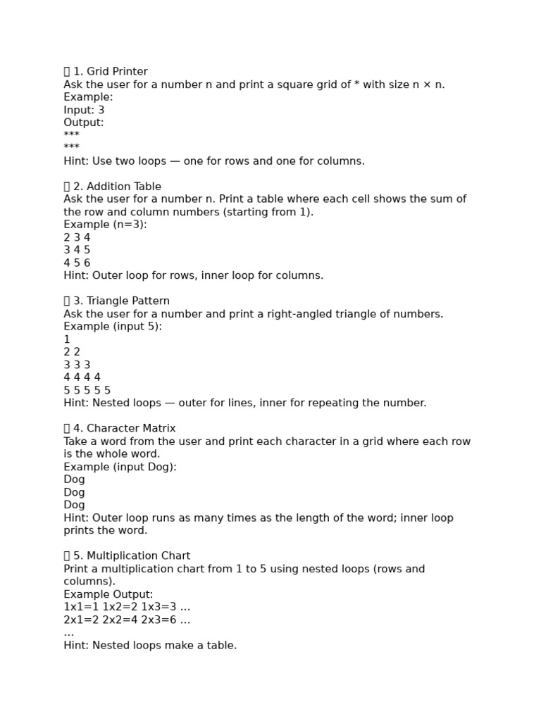 Nested Loops | PDF