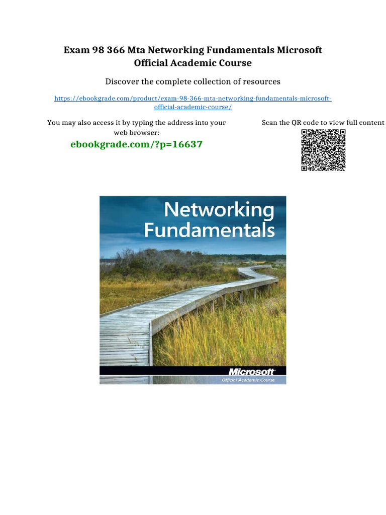 Exam 98 366 MTA Networking Fundamentals Microsoft Official Academic ...