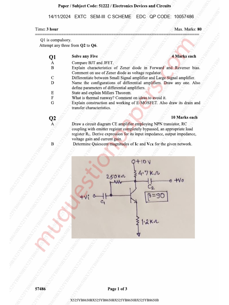 Be Electronics and Telecommunication Semester 3 2024 December ...