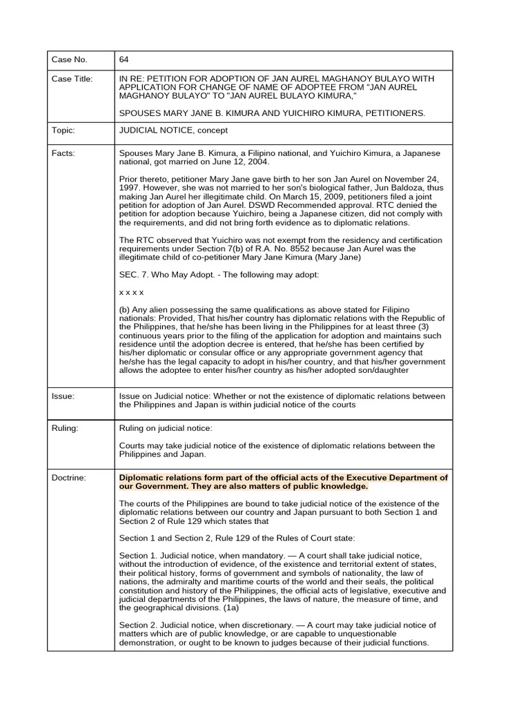 In Re_ Petition for Adoption of Jan Aurel Maghanoy Bulayo | PDF ...