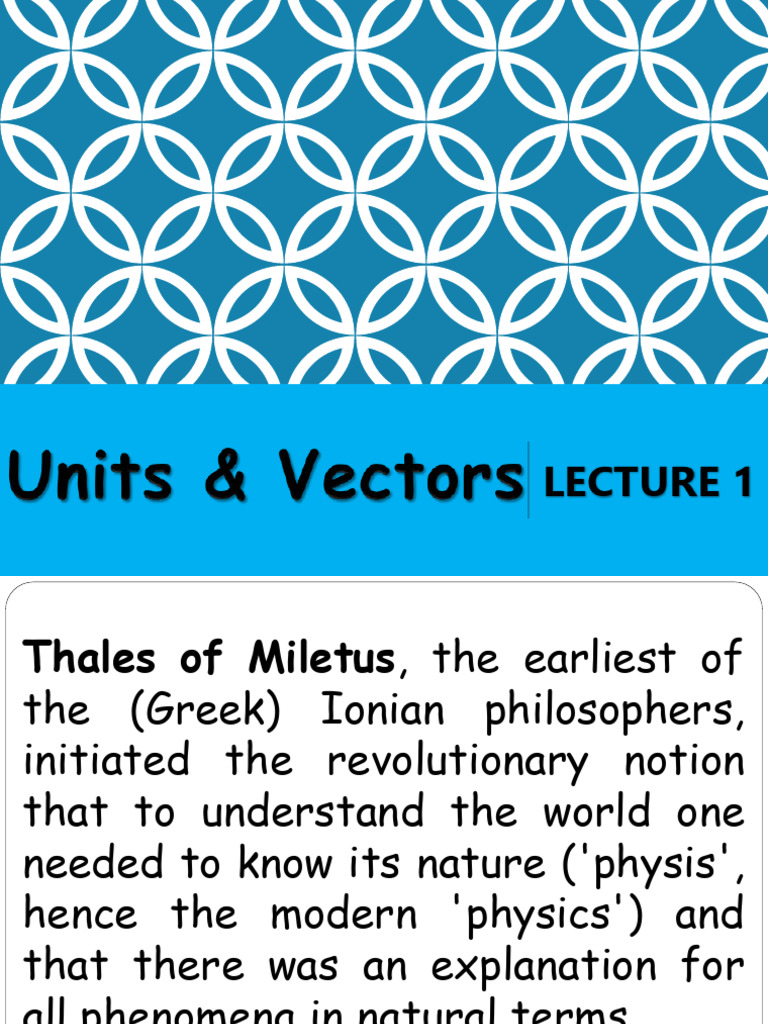 Chapter 1 - Introductory Physics - Units, Vectors and Scalars | PDF ...