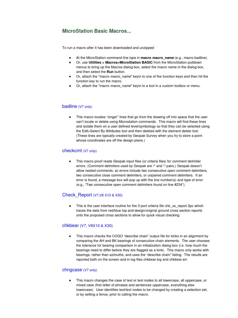 MicroStation Basic Macros... | PDF | Subroutine | Letter Case