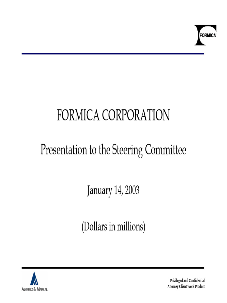 Formica Proposals Jan 2003 | PDF | Debt | Equity (Finance)