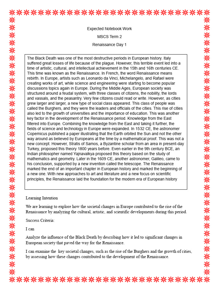 Day 1&2 Renaissance ENBW | PDF | Renaissance | Science