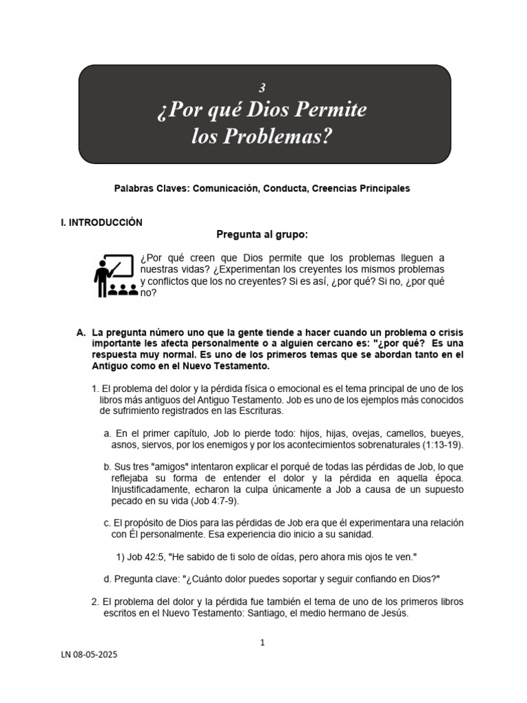 Span. Ch.3 Por Que Dios Permite Los Problemas-1 | PDF | Libro de ...