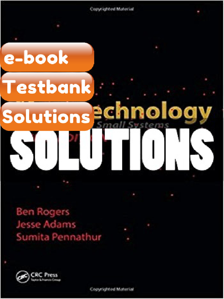 Testbank - Nanotechnology Understanding Small Systems 3 Ed Rogers | PDF ...