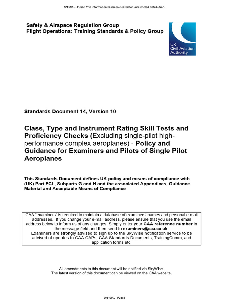 Standards Document 14 v10 7th January-2026 | PDF | Flight Instructor ...