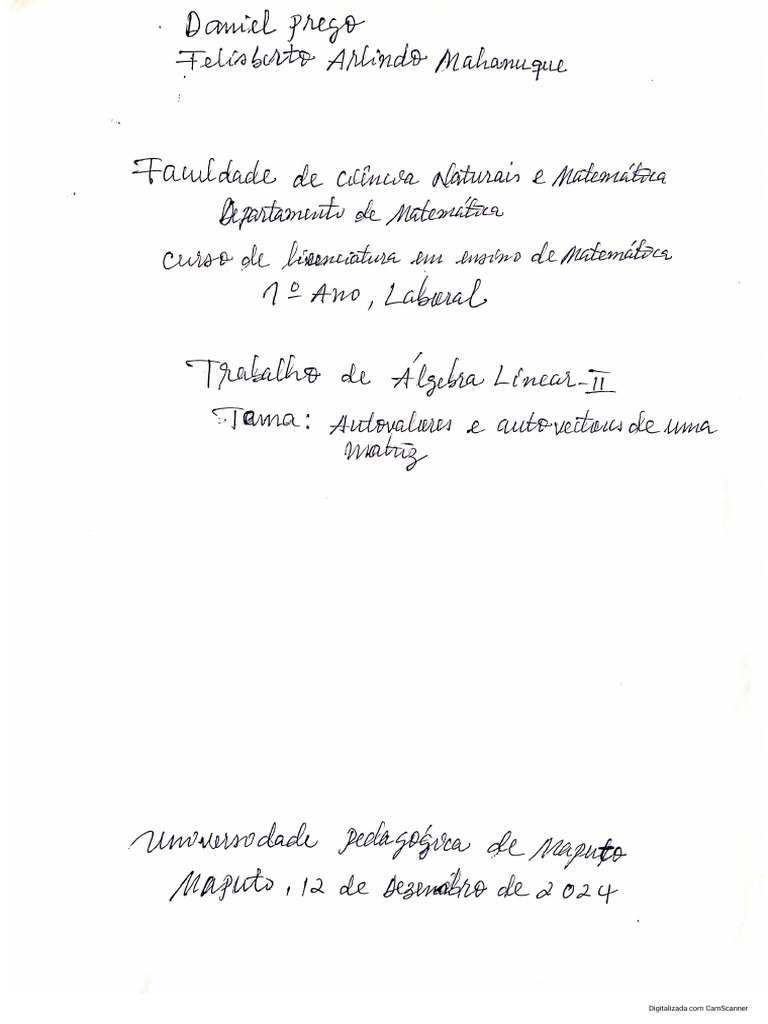 Trab. Alg. Lin. II, Lab. 2024 | PDF