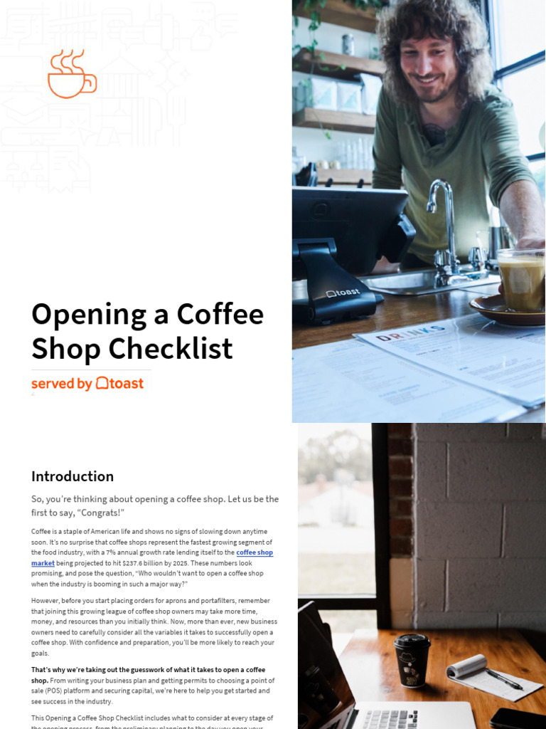 Opening A Coffee Shop Checklist | PDF | Credit | Finance & Money Management